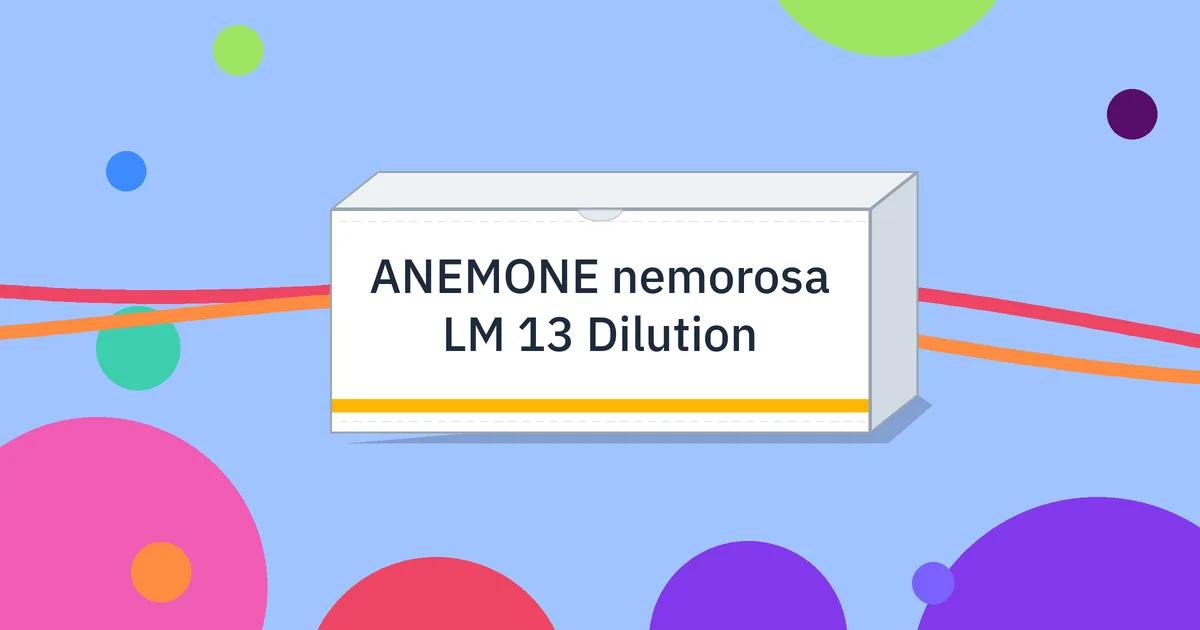 Symbolbild: Packung mit der Aufschrift ANEMONE nemorosa LM 13 Dilution (PZN 13366576) – Verfügbarkeit und Bezug in Apotheken in Frankfurt am Main