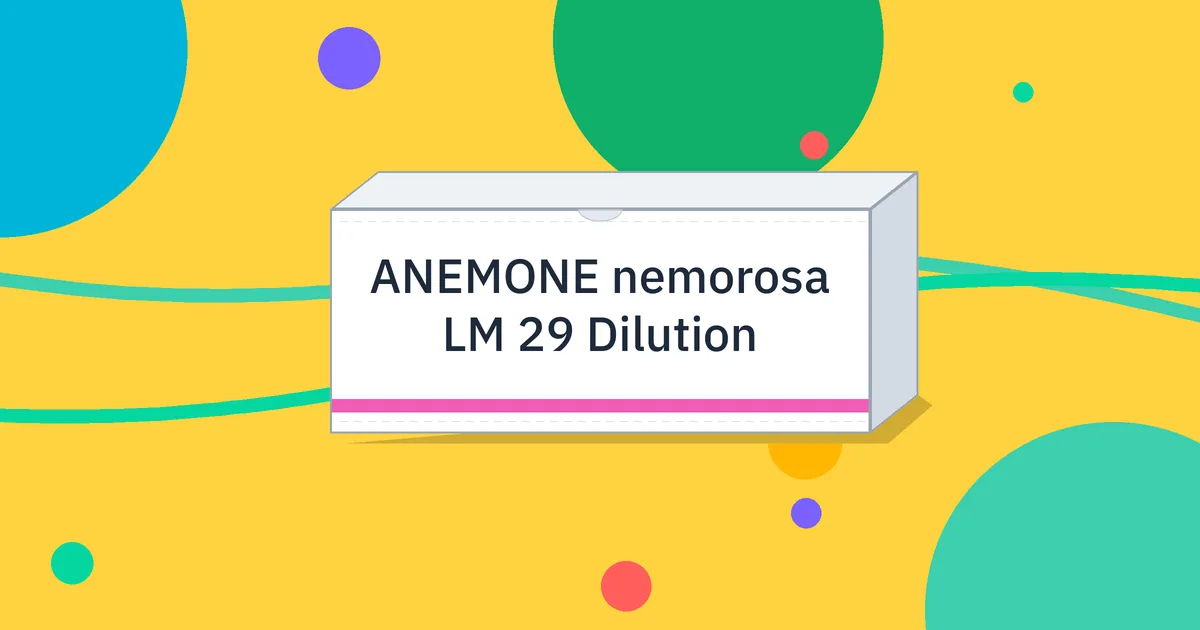 Symbolbild: Packung mit der Aufschrift ANEMONE nemorosa LM 29 Dilution (PZN 13366777) – Verfügbarkeit und Bezug in Apotheken in Frankfurt am Main