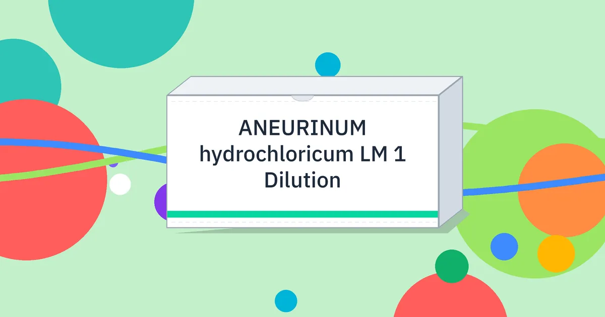 Symbolbild: Packung mit der Aufschrift ANEURINUM hydrochloricum LM 1 Dilution (PZN 13367392) – Verfügbarkeit und Bezug in Apotheken in Frankfurt am Main