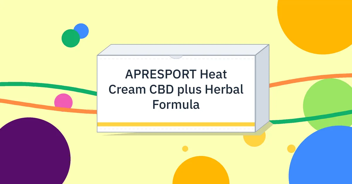 Symbolbild: Packung mit der Aufschrift APRESPORT Heat Cream CBD plus Herbal Formula (PZN 19404071) – Verfügbarkeit und Bezug in Apotheken in Frankfurt am Main