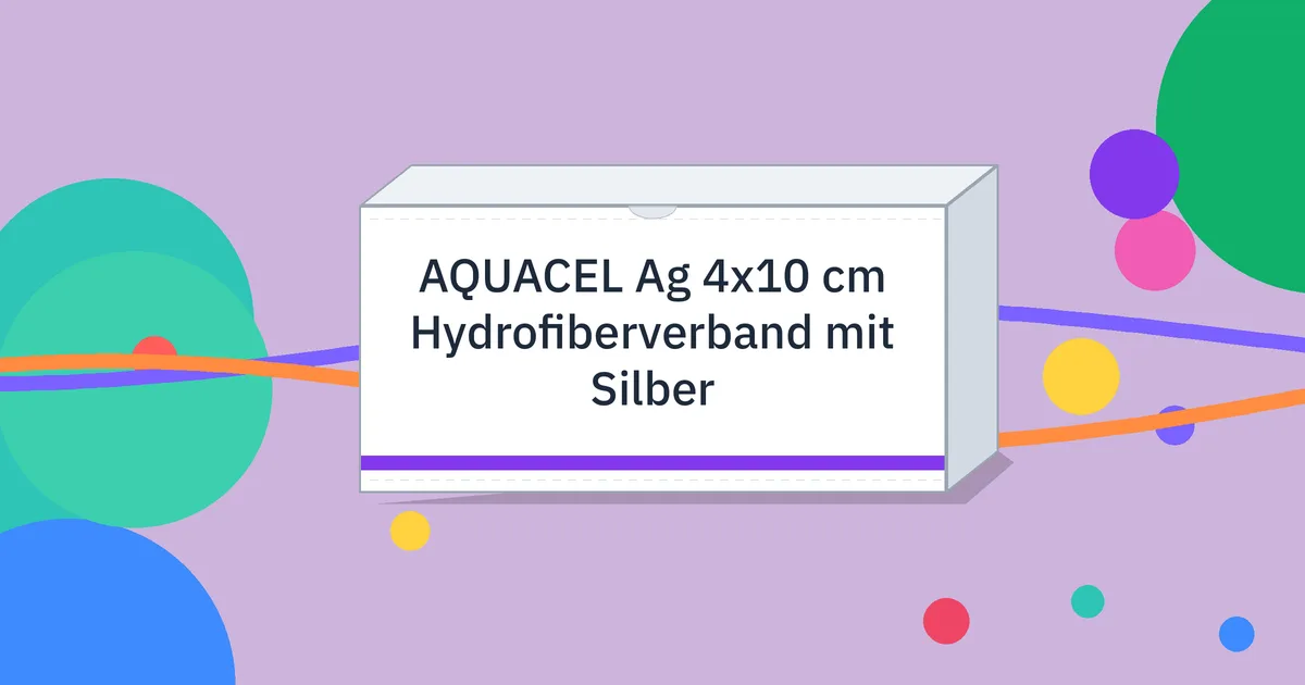 Symbolbild: Packung mit der Aufschrift AQUACEL Ag 4x10 cm Hydrofiberverband mit Silber (PZN 03433550) – Verfügbarkeit und Bezug in Apotheken in Frankfurt am Main