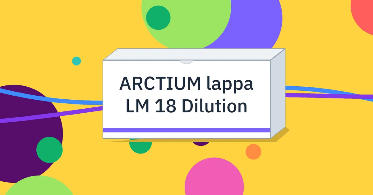 Symbolbild: Packung mit der Aufschrift ARCTIUM lappa LM 18 Dilution (PZN 13387673) – Verfügbarkeit und Bezug in Apotheken in Frankfurt am Main
