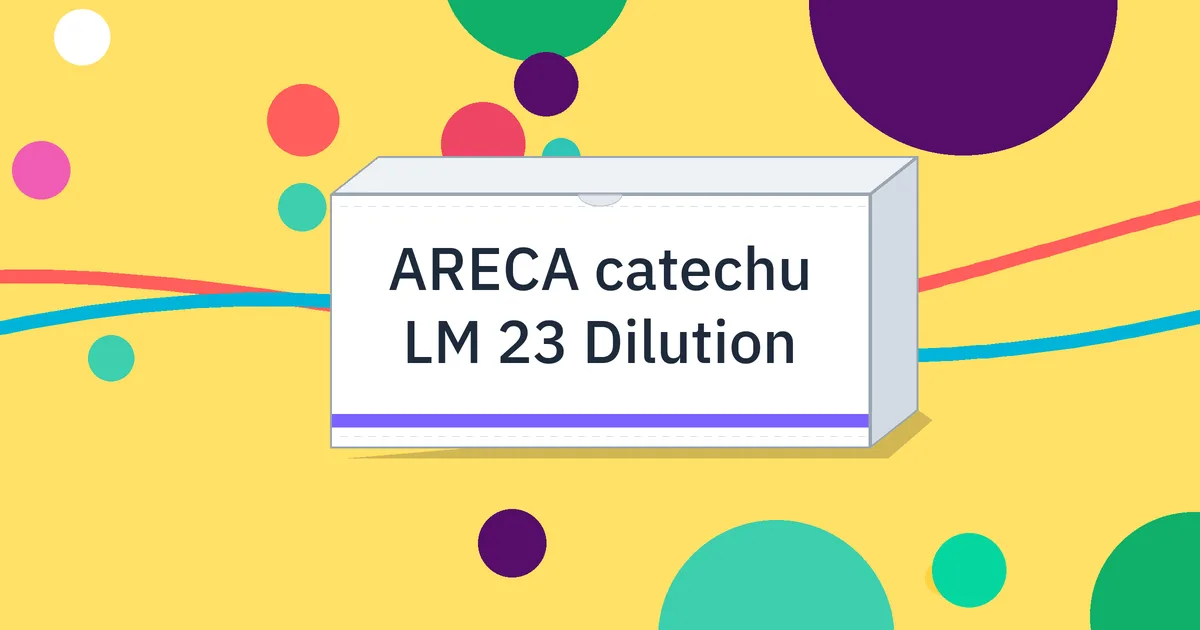 Symbolbild: Packung mit der Aufschrift ARECA catechu LM 23 Dilution (PZN 13388856) – Verfügbarkeit und Bezug in Apotheken in Frankfurt am Main