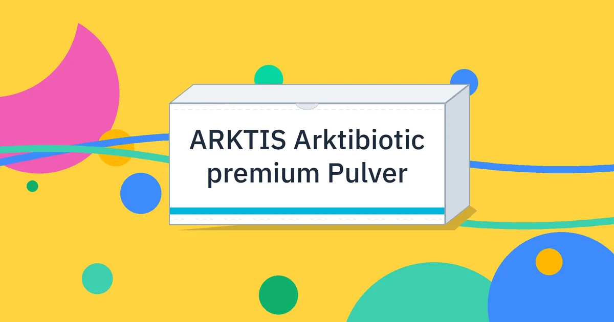 Symbolbild: Packung mit der Aufschrift ARKTIS Arktibiotic premium Pulver (PZN 16024066) – Verfügbarkeit und Bezug in Apotheken in Frankfurt am Main