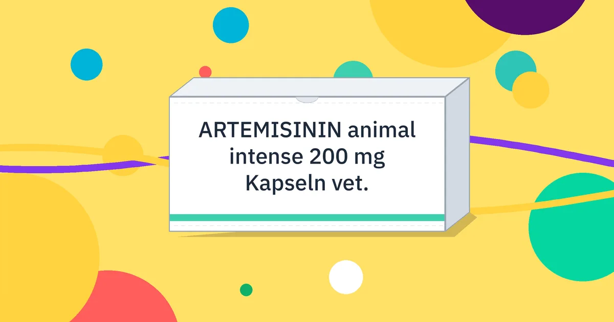 Symbolbild: Packung mit der Aufschrift ARTEMISININ animal intense 200 mg Kapseln vet. (PZN 18466733) – Verfügbarkeit und Bezug in Apotheken in Frankfurt am Main