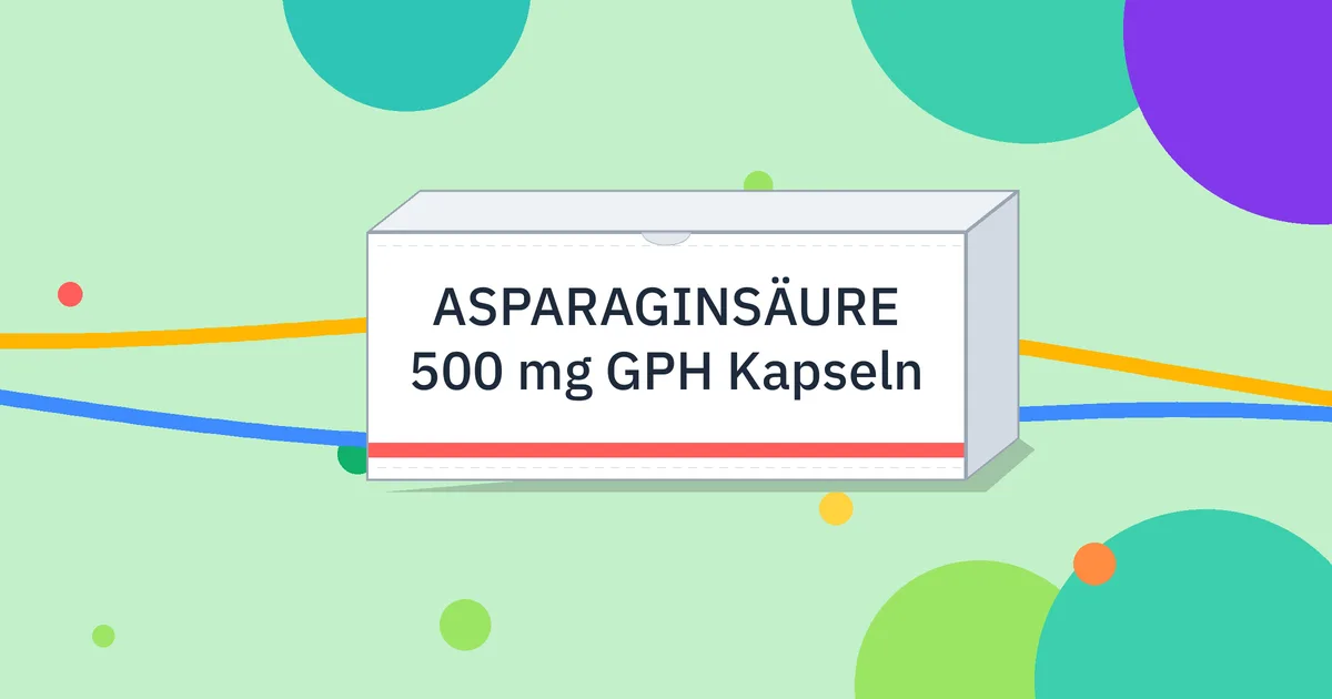 Symbolbild: Packung mit der Aufschrift ASPARAGINSÄURE 500 mg GPH Kapseln (PZN 00127829) – Verfügbarkeit und Bezug in Apotheken in Frankfurt am Main