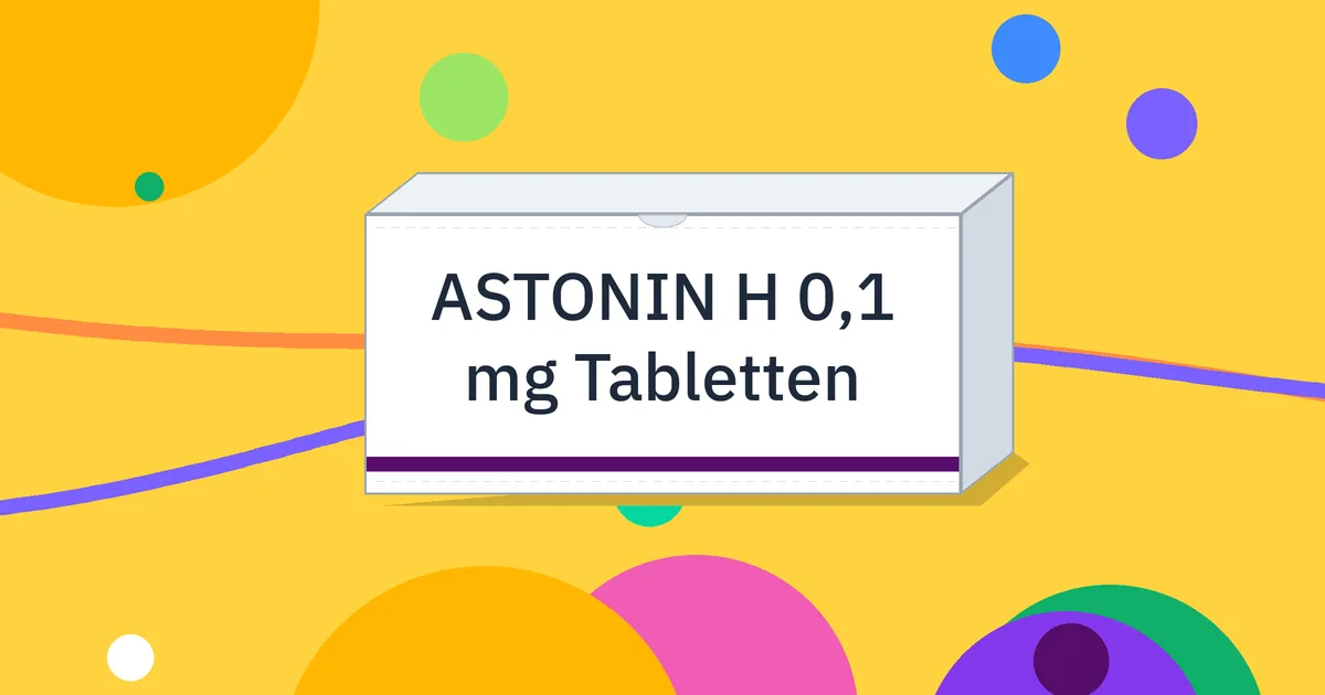 Symbolbild: Packung mit der Aufschrift ASTONIN H 0,1 mg Tabletten (PZN 19958591) – Verfügbarkeit und Bezug in Apotheken in Frankfurt am Main