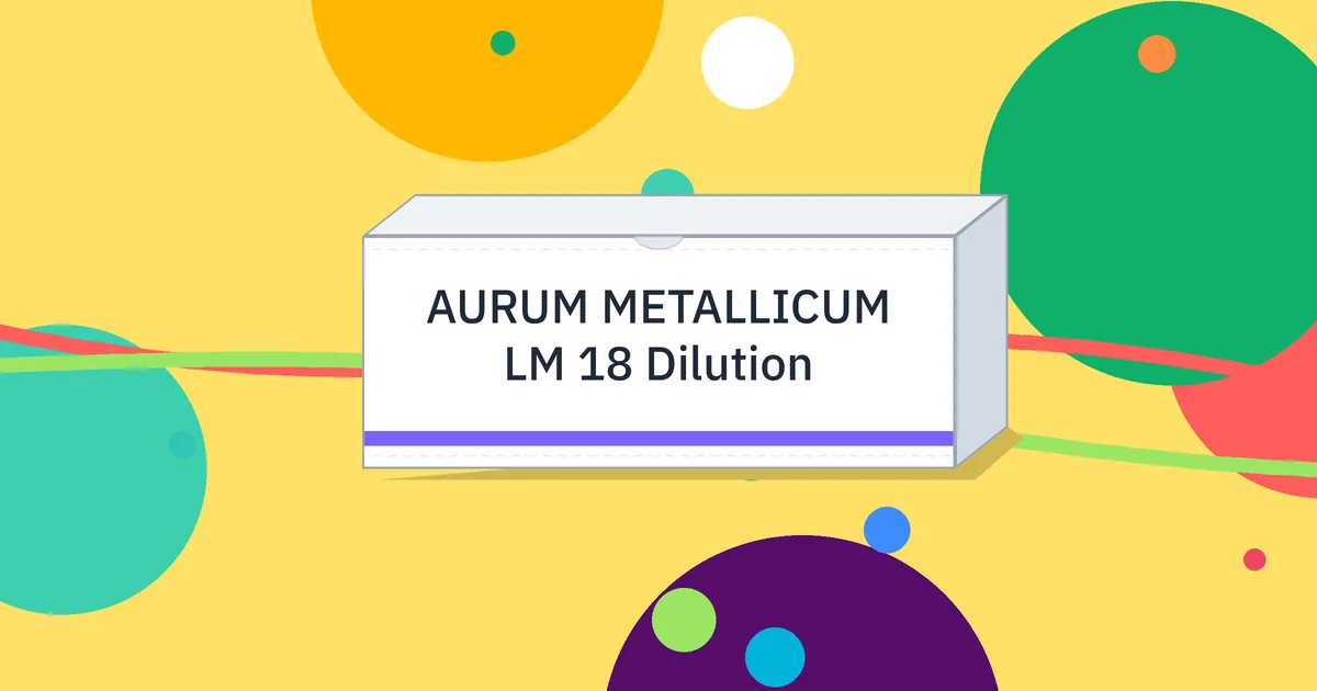 Symbolbild: Packung mit der Aufschrift AURUM METALLICUM LM 18 Dilution (PZN 02600827) – Verfügbarkeit und Bezug in Apotheken in Frankfurt am Main