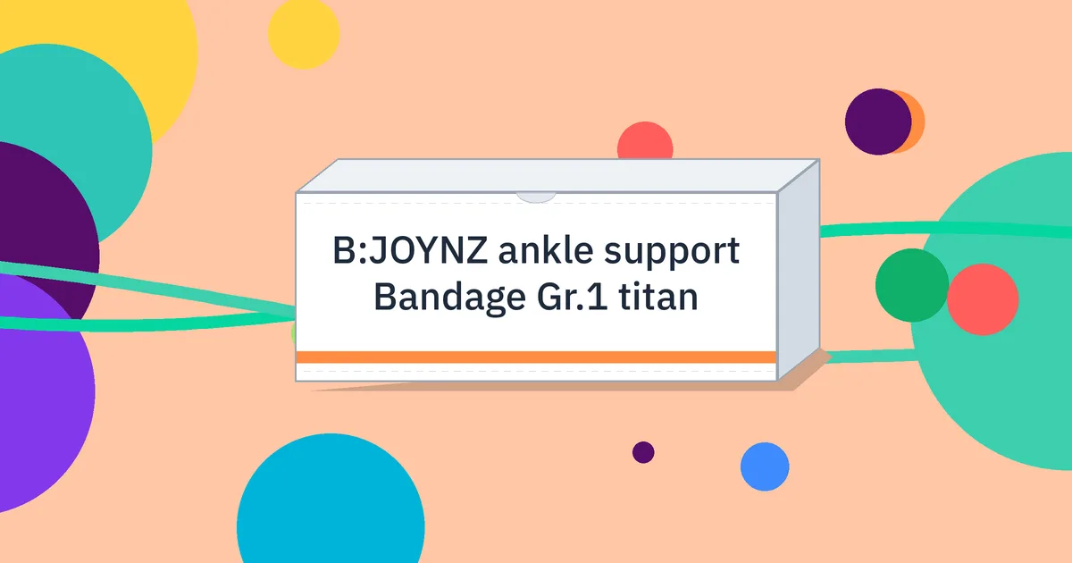 Symbolbild: Packung mit der Aufschrift B:JOYNZ ankle support Bandage Gr.1 titan (PZN 20521706) – Verfügbarkeit und Bezug in Apotheken in Frankfurt am Main