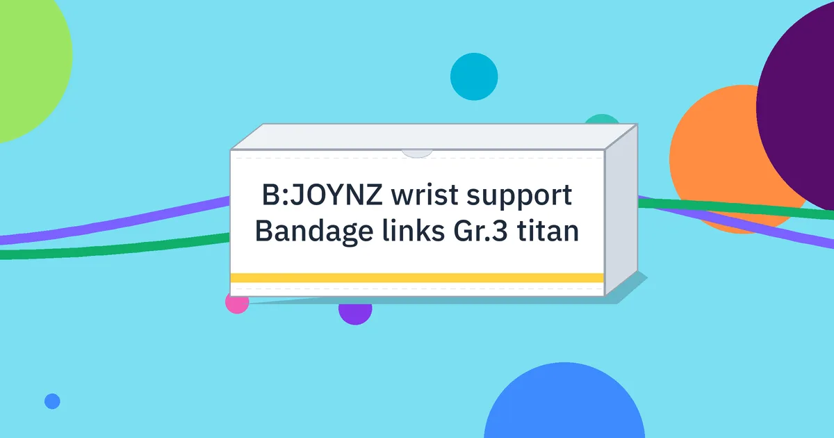Symbolbild: Packung mit der Aufschrift B:JOYNZ wrist support Bandage links Gr.3 titan (PZN 20522723) – Verfügbarkeit und Bezug in Apotheken in Frankfurt am Main