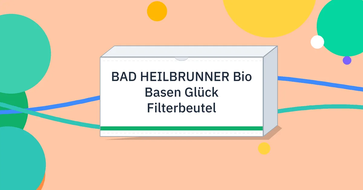 Symbolbild: Packung mit der Aufschrift BAD HEILBRUNNER Bio Basen Glück Filterbeutel (PZN 19800619) – Verfügbarkeit und Bezug in Apotheken in Frankfurt am Main