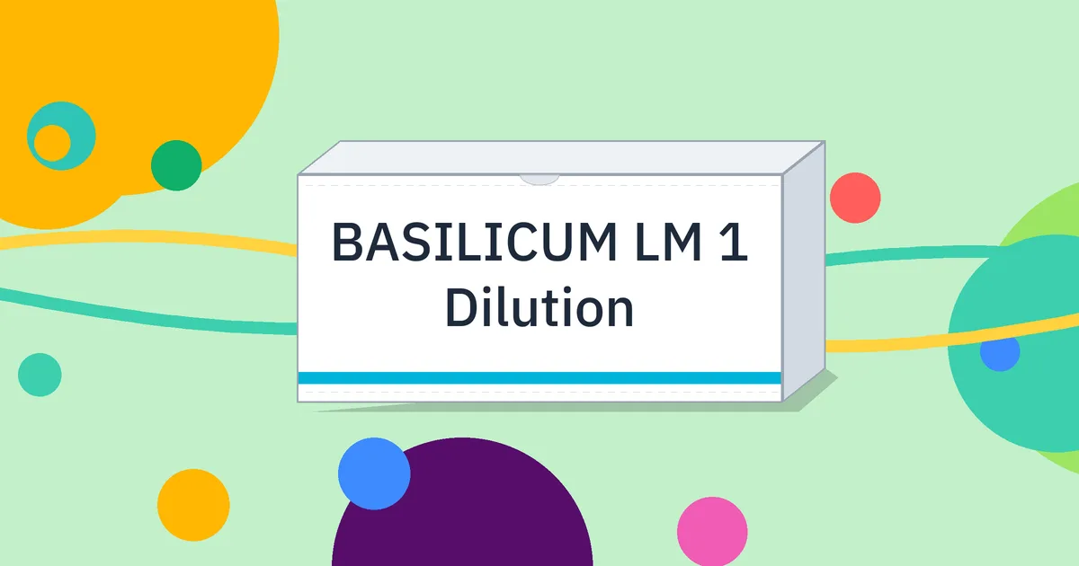 Symbolbild: Packung mit der Aufschrift BASILICUM LM 1 Dilution (PZN 12790591) – Verfügbarkeit und Bezug in Apotheken in Frankfurt am Main