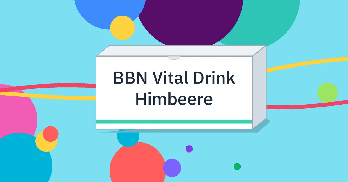 Symbolbild: Packung mit der Aufschrift BBN Vital Drink Himbeere (PZN 17614048) – Verfügbarkeit und Bezug in Apotheken in Frankfurt am Main