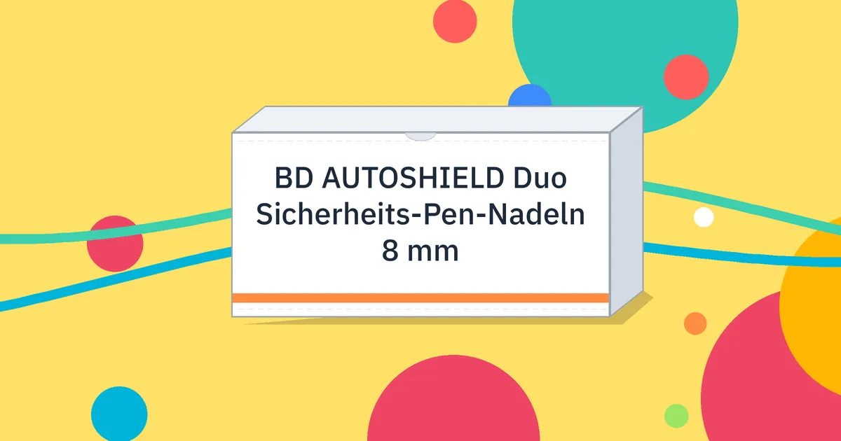 Symbolbild: Packung mit der Aufschrift BD AUTOSHIELD Duo Sicherheits-Pen-Nadeln 8 mm (PZN 16861218) – Verfügbarkeit und Bezug in Apotheken in Frankfurt am Main