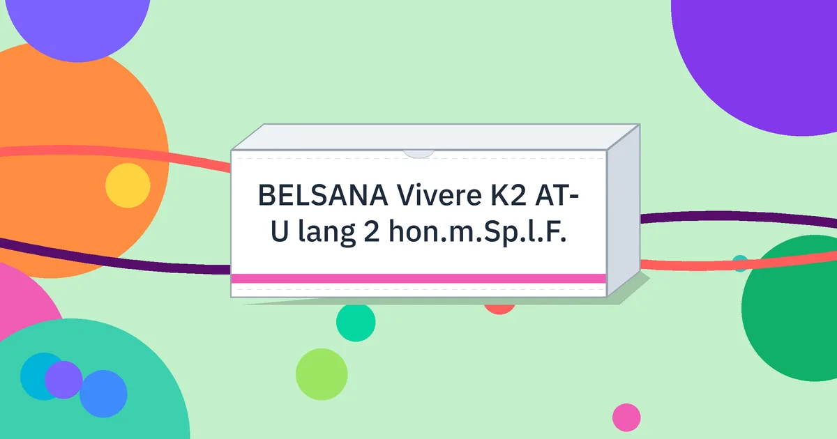 Symbolbild: Packung mit der Aufschrift BELSANA Vivere K2 AT-U lang 2 hon.m.Sp.l.F. (PZN 08536415) – Verfügbarkeit und Bezug in Apotheken in Frankfurt am Main