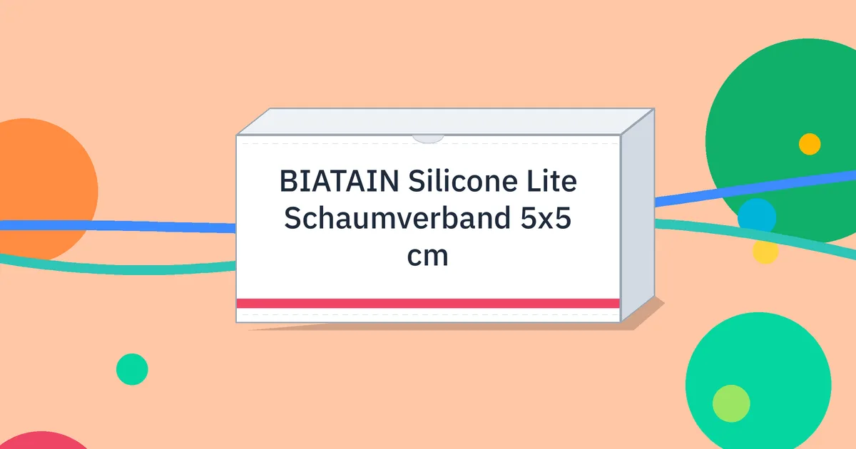Symbolbild: Packung mit der Aufschrift BIATAIN Silicone Lite Schaumverband 5x5 cm (PZN 20828273) – Verfügbarkeit und Bezug in Apotheken in Frankfurt am Main