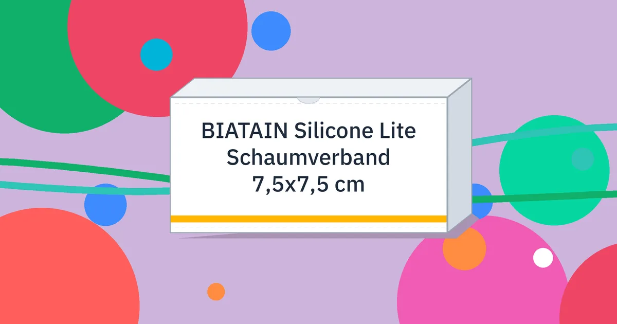Symbolbild: Packung mit der Aufschrift BIATAIN Silicone Lite Schaumverband 7,5x7,5 cm (PZN 16515893) – Verfügbarkeit und Bezug in Apotheken in Frankfurt am Main