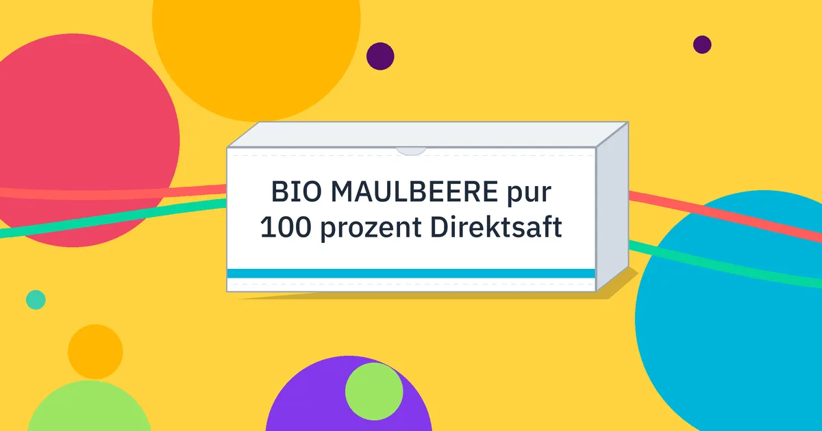 Symbolbild: Packung mit der Aufschrift BIO MAULBEERE pur 100 prozent Direktsaft (PZN 12645943) – Verfügbarkeit und Bezug in Apotheken in Frankfurt am Main
