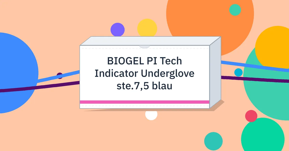 Symbolbild: Packung mit der Aufschrift BIOGEL PI Tech Indicator Underglove ste.7,5 blau (PZN 20866753) – Verfügbarkeit und Bezug in Apotheken in Frankfurt am Main