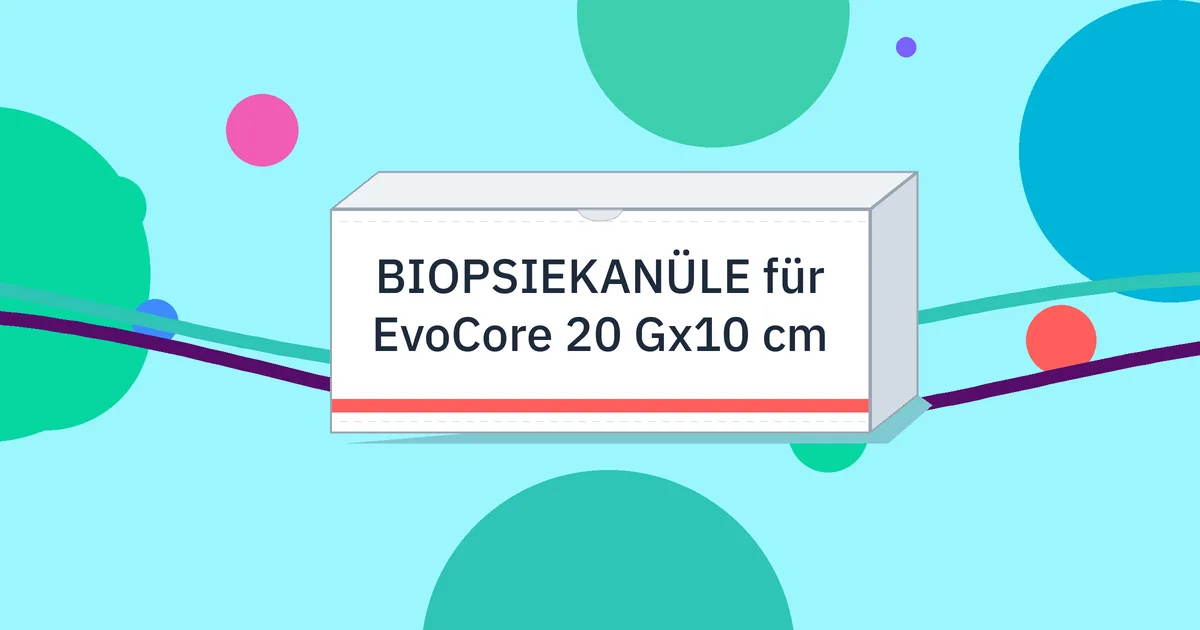 Symbolbild: Packung mit der Aufschrift BIOPSIEKANÜLE für EvoCore 20 Gx10 cm (PZN 11059203) – Verfügbarkeit und Bezug in Apotheken in Frankfurt am Main
