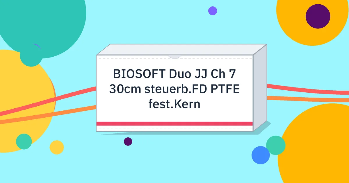 Symbolbild: Packung mit der Aufschrift BIOSOFT Duo JJ Ch 7 30cm steuerb.FD PTFE fest.Kern (PZN 17509759) – Verfügbarkeit und Bezug in Apotheken in Frankfurt am Main