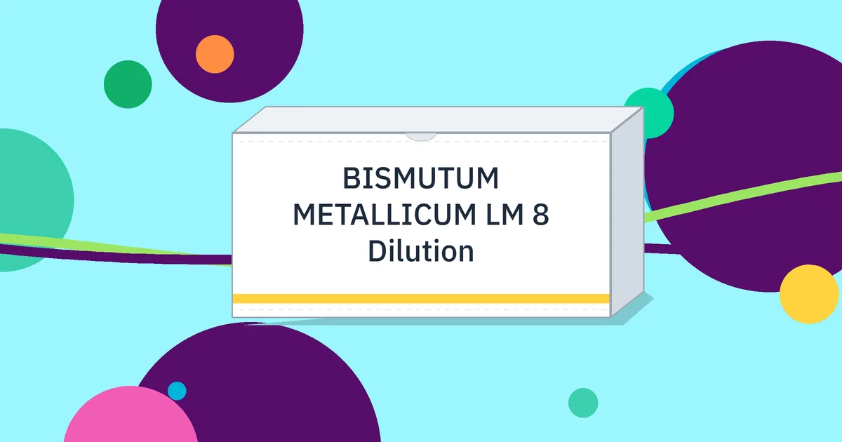 Symbolbild: Packung mit der Aufschrift BISMUTUM METALLICUM LM 8 Dilution (PZN 12794695) – Verfügbarkeit und Bezug in Apotheken in Frankfurt am Main