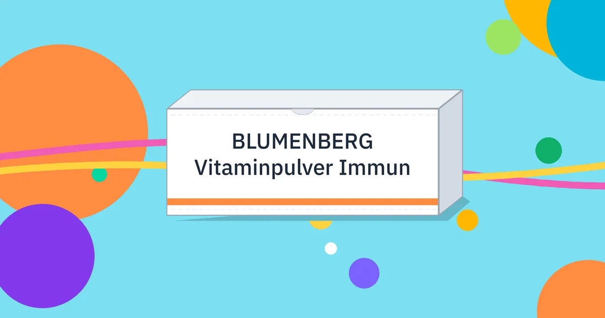 Symbolbild: Packung mit der Aufschrift BLUMENBERG Vitaminpulver Immun (PZN 19900433) – Verfügbarkeit und Bezug in Apotheken in Frankfurt am Main