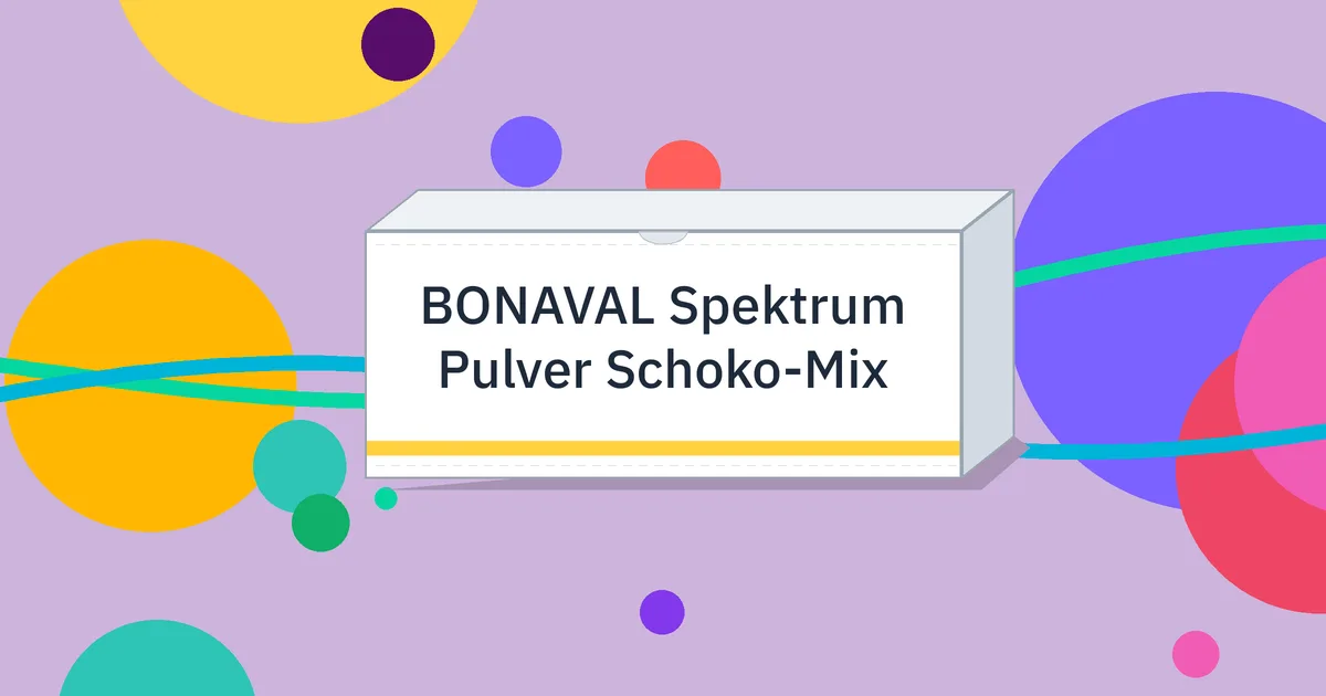 Symbolbild: Packung mit der Aufschrift BONAVAL Spektrum Pulver Schoko-Mix (PZN 18831960) – Verfügbarkeit und Bezug in Apotheken in Frankfurt am Main