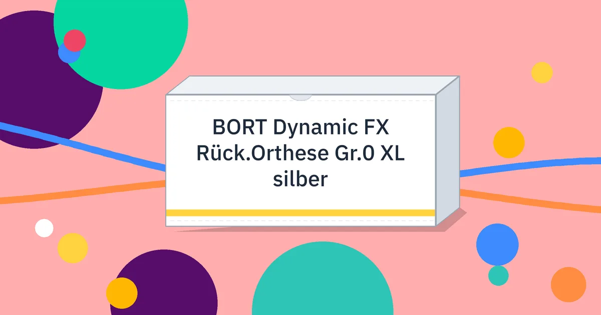 Symbolbild: Packung mit der Aufschrift BORT Dynamic FX Rück.Orthese Gr.0 XL silber (PZN 07669195) – Verfügbarkeit und Bezug in Apotheken in Frankfurt am Main