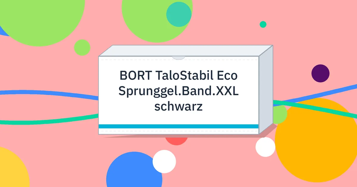 Symbolbild: Packung mit der Aufschrift BORT TaloStabil Eco Sprunggel.Band.XXL schwarz (PZN 10207788) – Verfügbarkeit und Bezug in Apotheken in Frankfurt am Main