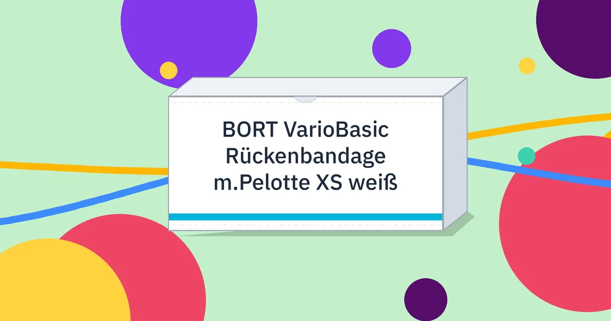 Symbolbild: Packung mit der Aufschrift BORT VarioBasic Rückenbandage m.Pelotte XS weiß (PZN 02151602) – Verfügbarkeit und Bezug in Apotheken in Frankfurt am Main