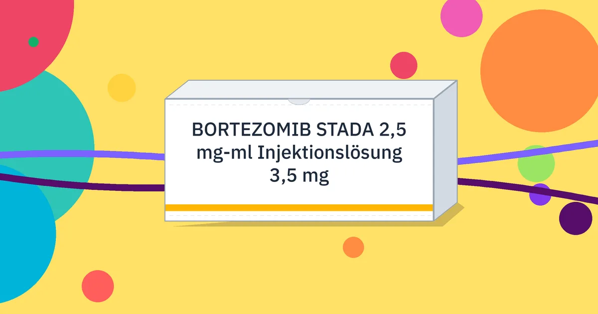 Symbolbild: Packung mit der Aufschrift BORTEZOMIB STADA 2,5 mg-ml Injektionslösung 3,5 mg (PZN 18713781) – Verfügbarkeit und Bezug in Apotheken in Frankfurt am Main