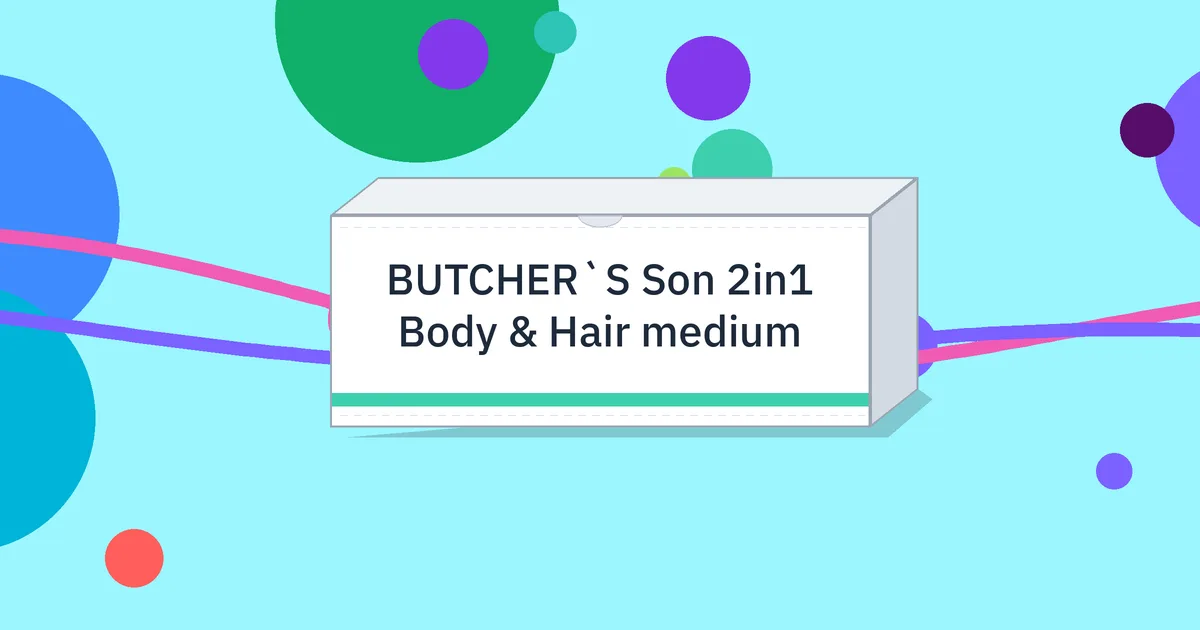 Symbolbild: Packung mit der Aufschrift BUTCHER`S Son 2in1 Body & Hair medium (PZN 16536151) – Verfügbarkeit und Bezug in Apotheken in Frankfurt am Main
