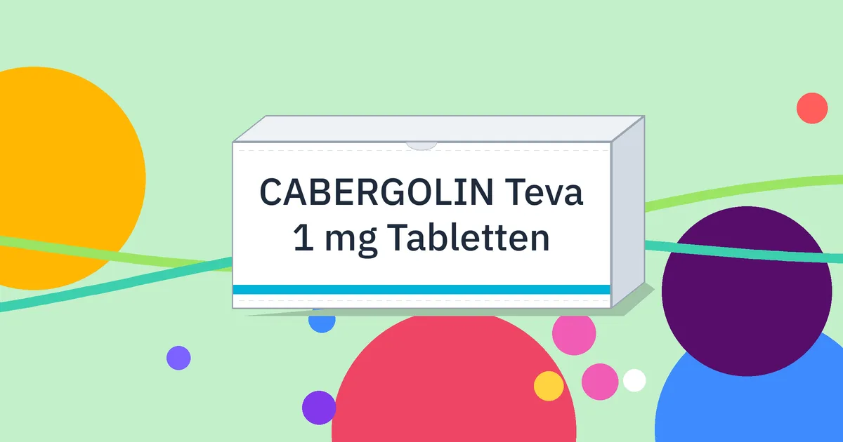 Symbolbild: Packung mit der Aufschrift CABERGOLIN Teva 1 mg Tabletten (PZN 12584124) – Verfügbarkeit und Bezug in Apotheken in Frankfurt am Main