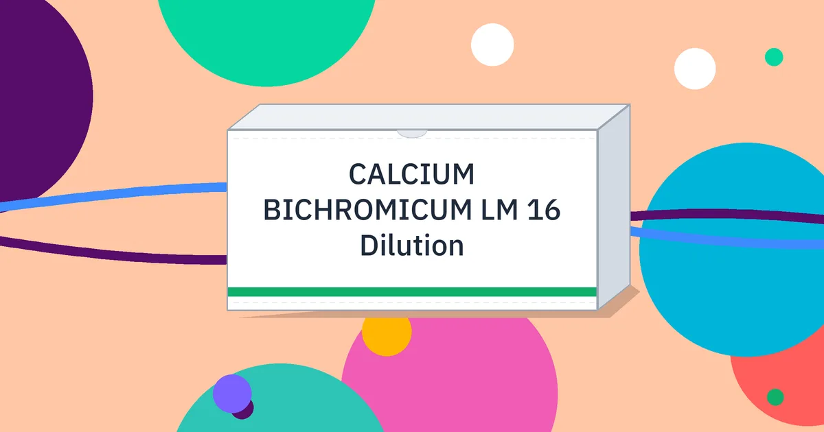 Symbolbild: Packung mit der Aufschrift CALCIUM BICHROMICUM LM 16 Dilution (PZN 13407418) – Verfügbarkeit und Bezug in Apotheken in Frankfurt am Main