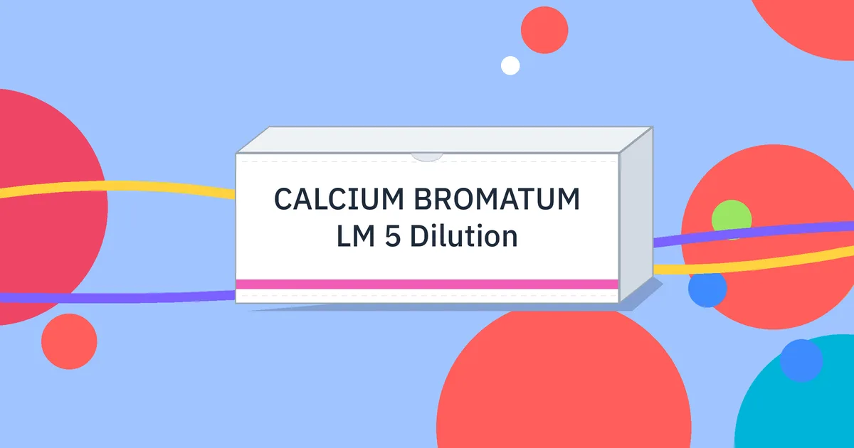 Symbolbild: Packung mit der Aufschrift CALCIUM BROMATUM LM 5 Dilution (PZN 13407789) – Verfügbarkeit und Bezug in Apotheken in Frankfurt am Main