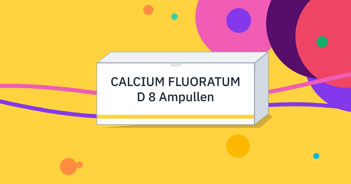 Symbolbild: Packung mit der Aufschrift CALCIUM FLUORATUM D 8 Ampullen (PZN 11704715) – Verfügbarkeit und Bezug in Apotheken in Frankfurt am Main