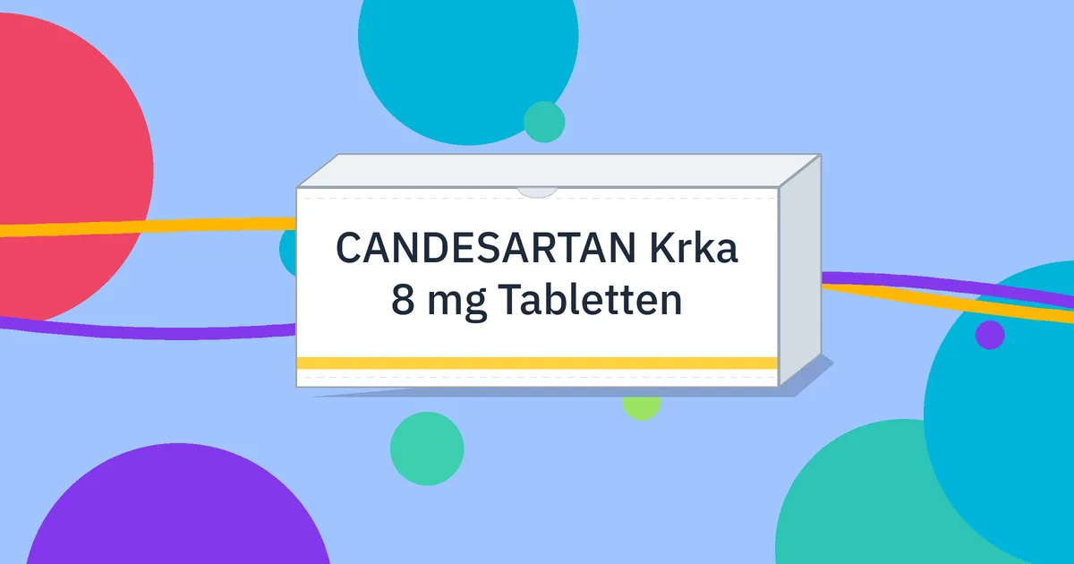 Symbolbild: Packung mit der Aufschrift CANDESARTAN Krka 8 mg Tabletten (PZN 14272498) – Verfügbarkeit und Bezug in Apotheken in Frankfurt am Main