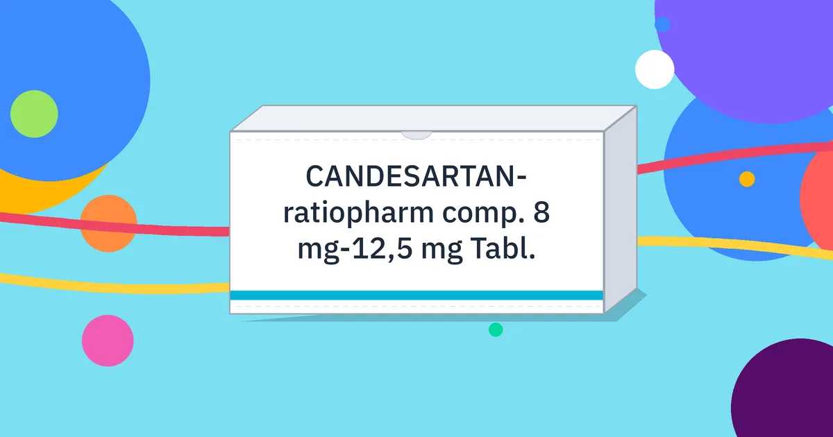 Symbolbild: Packung mit der Aufschrift CANDESARTAN-ratiopharm comp. 8 mg-12,5 mg Tabl. (PZN 09068169) – Verfügbarkeit und Bezug in Apotheken in Frankfurt am Main