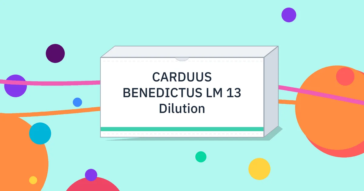 Symbolbild: Packung mit der Aufschrift CARDUUS BENEDICTUS LM 13 Dilution (PZN 13430104) – Verfügbarkeit und Bezug in Apotheken in Frankfurt am Main