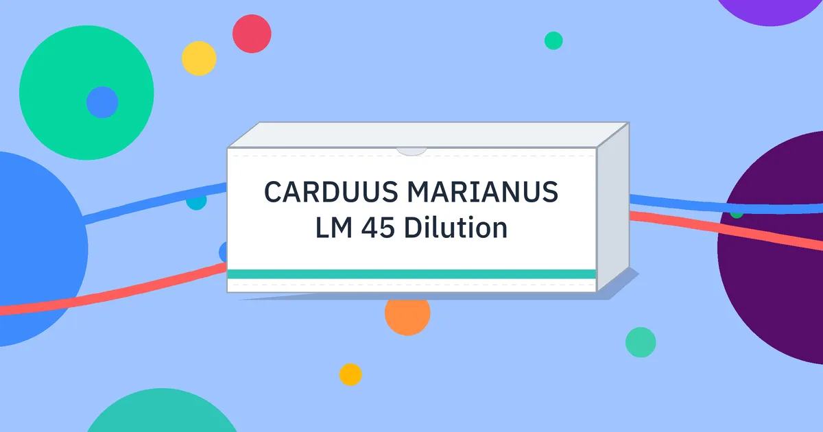 Symbolbild: Packung mit der Aufschrift CARDUUS MARIANUS LM 45 Dilution (PZN 12810980) – Verfügbarkeit und Bezug in Apotheken in Frankfurt am Main