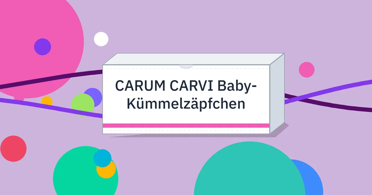 Symbolbild: Packung mit der Aufschrift CARUM CARVI Baby-Kümmelzäpfchen (PZN 13229431) – Verfügbarkeit und Bezug in Apotheken in Frankfurt am Main