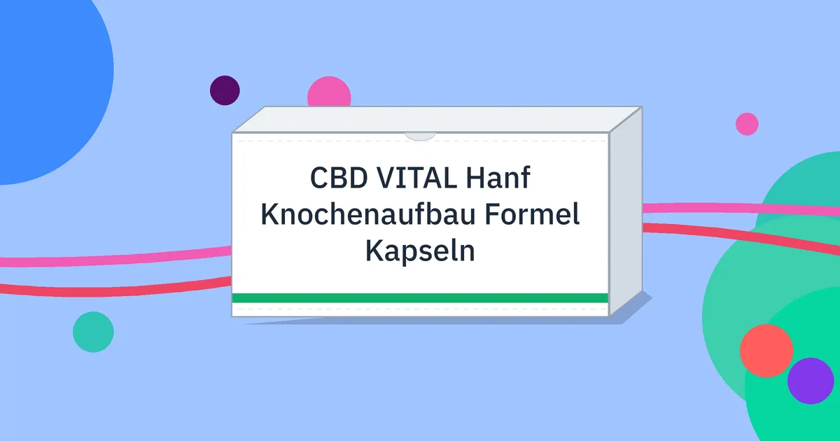 Symbolbild: Packung mit der Aufschrift CBD VITAL Hanf Knochenaufbau Formel Kapseln (PZN 20936413) – Verfügbarkeit und Bezug in Apotheken in Frankfurt am Main