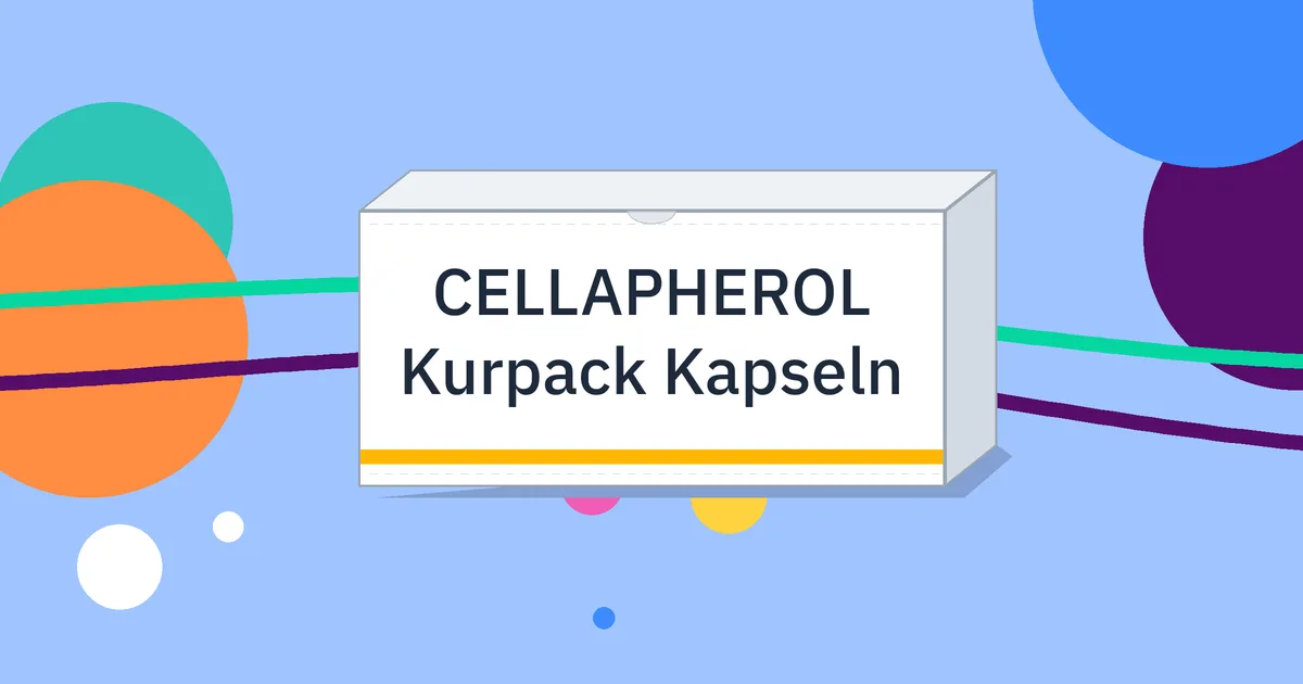 Symbolbild: Packung mit der Aufschrift CELLAPHEROL Kurpack Kapseln (PZN 07256464) – Verfügbarkeit und Bezug in Apotheken in Frankfurt am Main