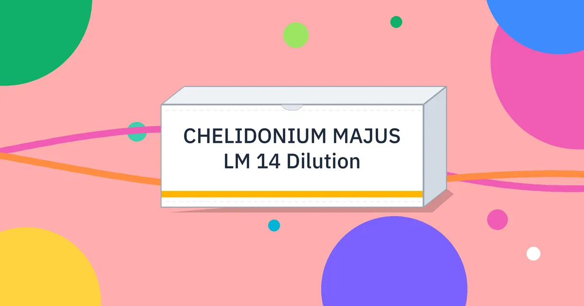 Symbolbild: Packung mit der Aufschrift CHELIDONIUM MAJUS LM 14 Dilution (PZN 12812944) – Verfügbarkeit und Bezug in Apotheken in Frankfurt am Main