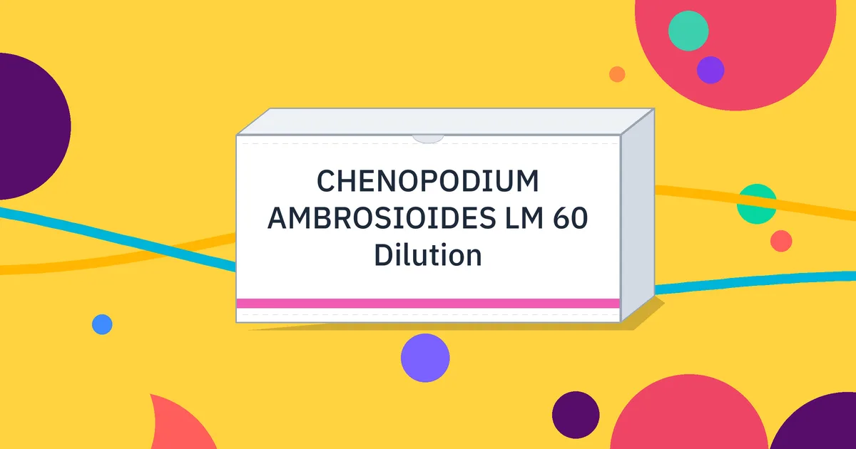 Symbolbild: Packung mit der Aufschrift CHENOPODIUM AMBROSIOIDES LM 60 Dilution (PZN 13440605) – Verfügbarkeit und Bezug in Apotheken in Frankfurt am Main