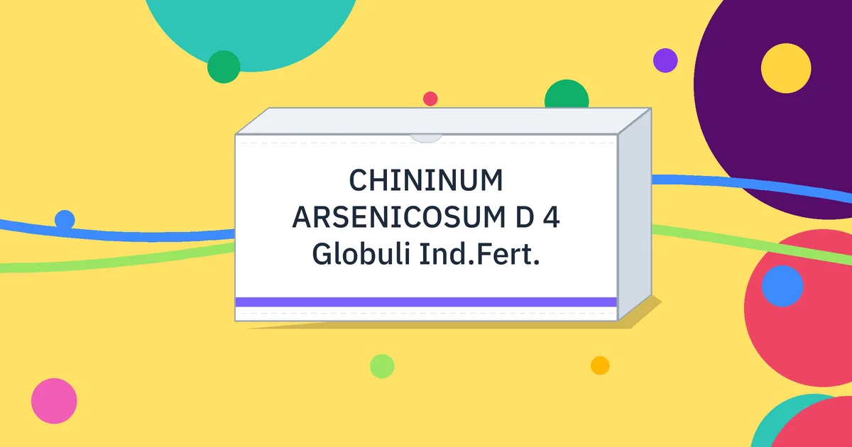 Symbolbild: Packung mit der Aufschrift CHININUM ARSENICOSUM D 4 Globuli Ind.Fert. (PZN 17647705) – Verfügbarkeit und Bezug in Apotheken in Frankfurt am Main