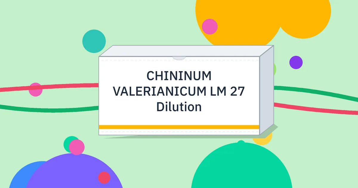 Symbolbild: Packung mit der Aufschrift CHININUM VALERIANICUM LM 27 Dilution (PZN 13442900) – Verfügbarkeit und Bezug in Apotheken in Frankfurt am Main