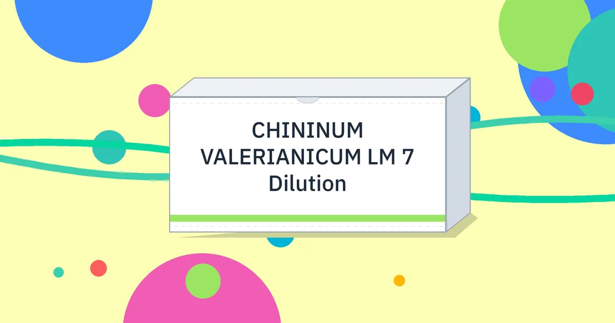 Symbolbild: Packung mit der Aufschrift CHININUM VALERIANICUM LM 7 Dilution (PZN 13442656) – Verfügbarkeit und Bezug in Apotheken in Frankfurt am Main