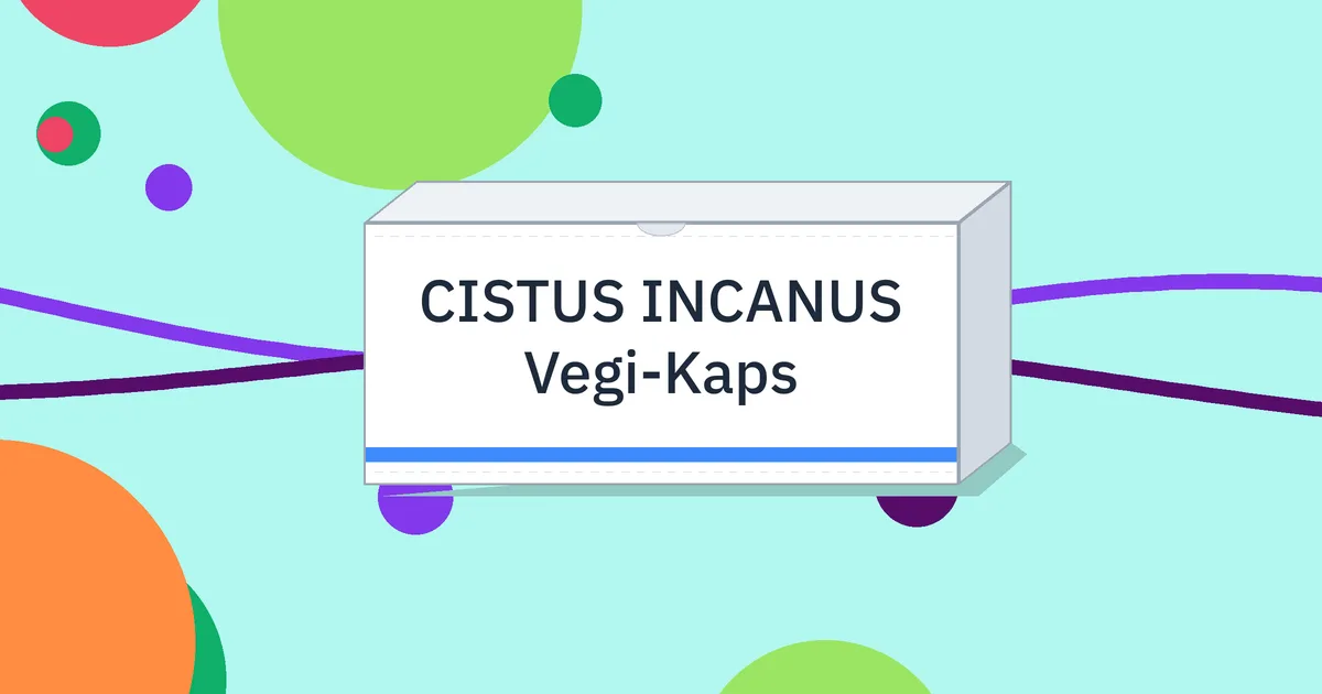Symbolbild: Packung mit der Aufschrift CISTUS INCANUS Vegi-Kaps (PZN 09278613) – Verfügbarkeit und Bezug in Apotheken in Frankfurt am Main